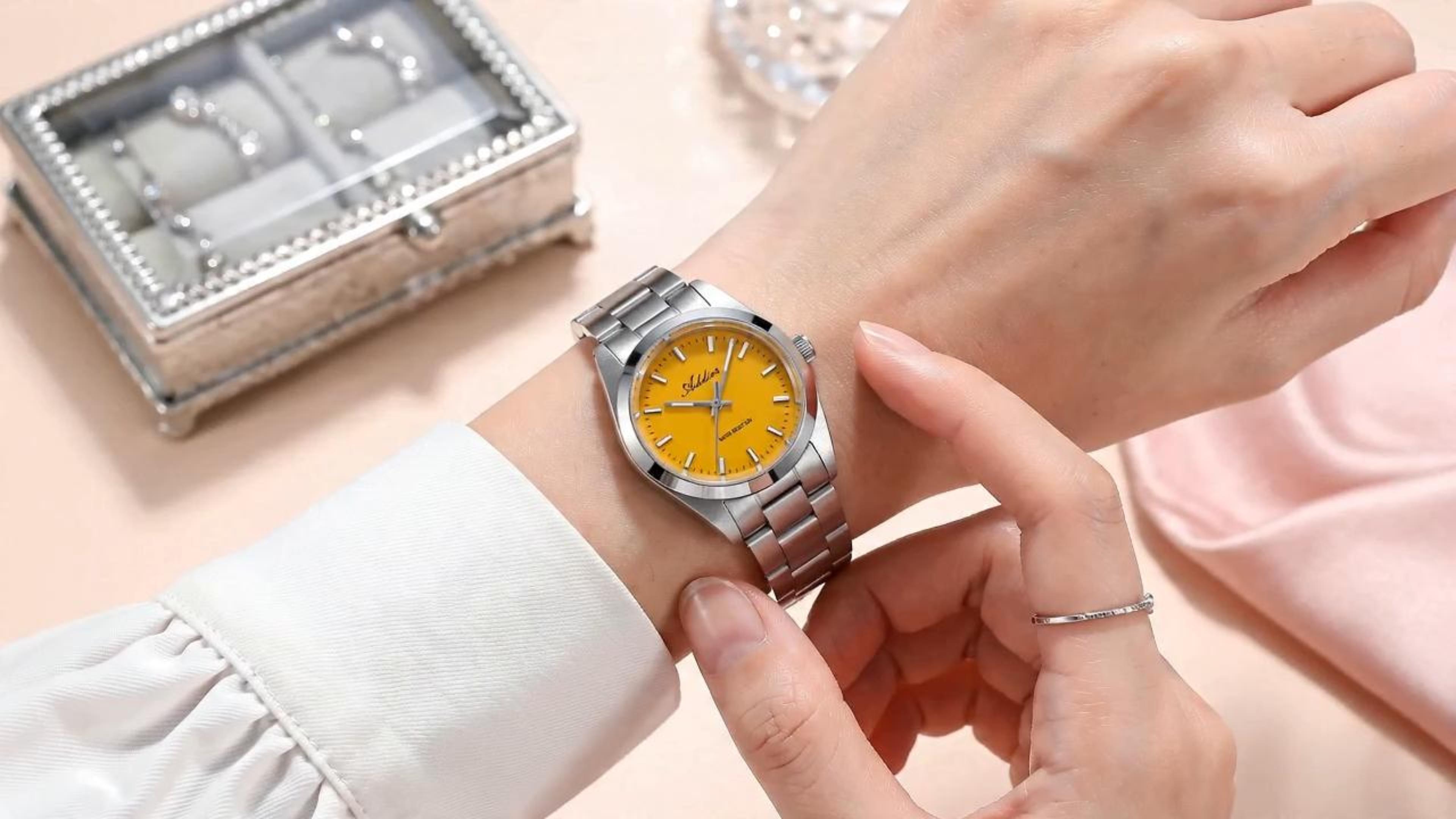 ADDIES Womens Watch 31mm Stainless Steel Sapphire Crystal Japanese ...