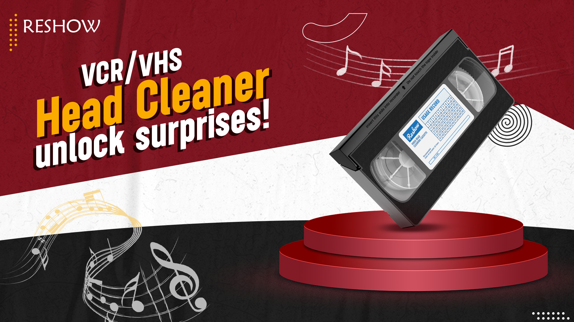 Reshow VHS VCR Head Cleaner, VHS Video Head Cleaner for VHS/VCR Players ...