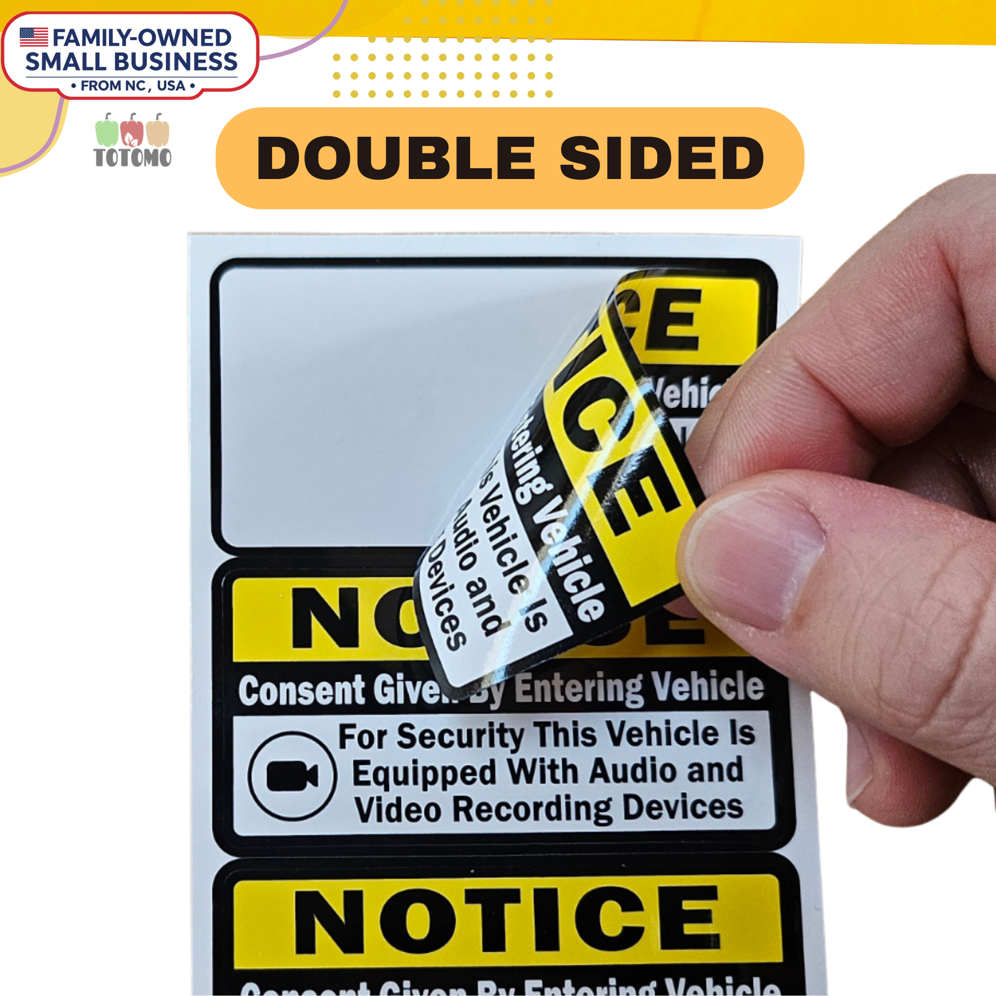Notice Audio and Video Recording Consent Sticker Sign, Double Sided 8 ...