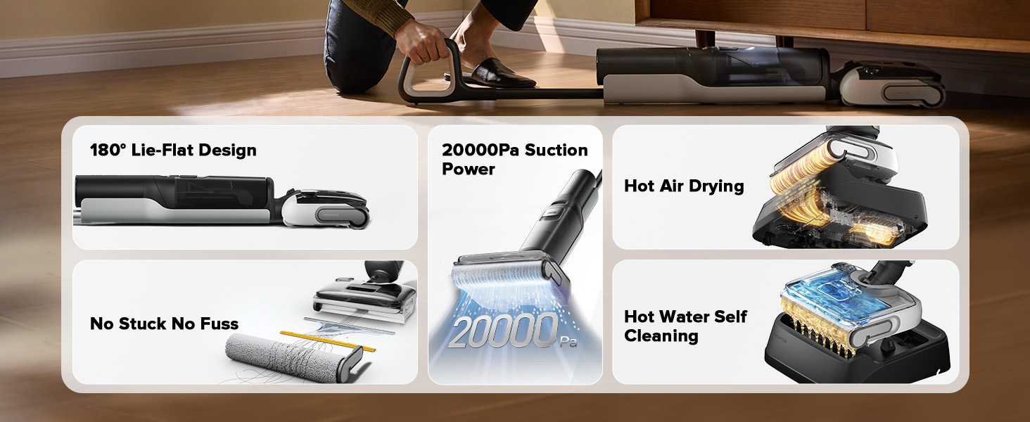Roborock F25 Wet/Dry Vacuum Cleaner, 20000Pa Floor Cleaner, cordless ...