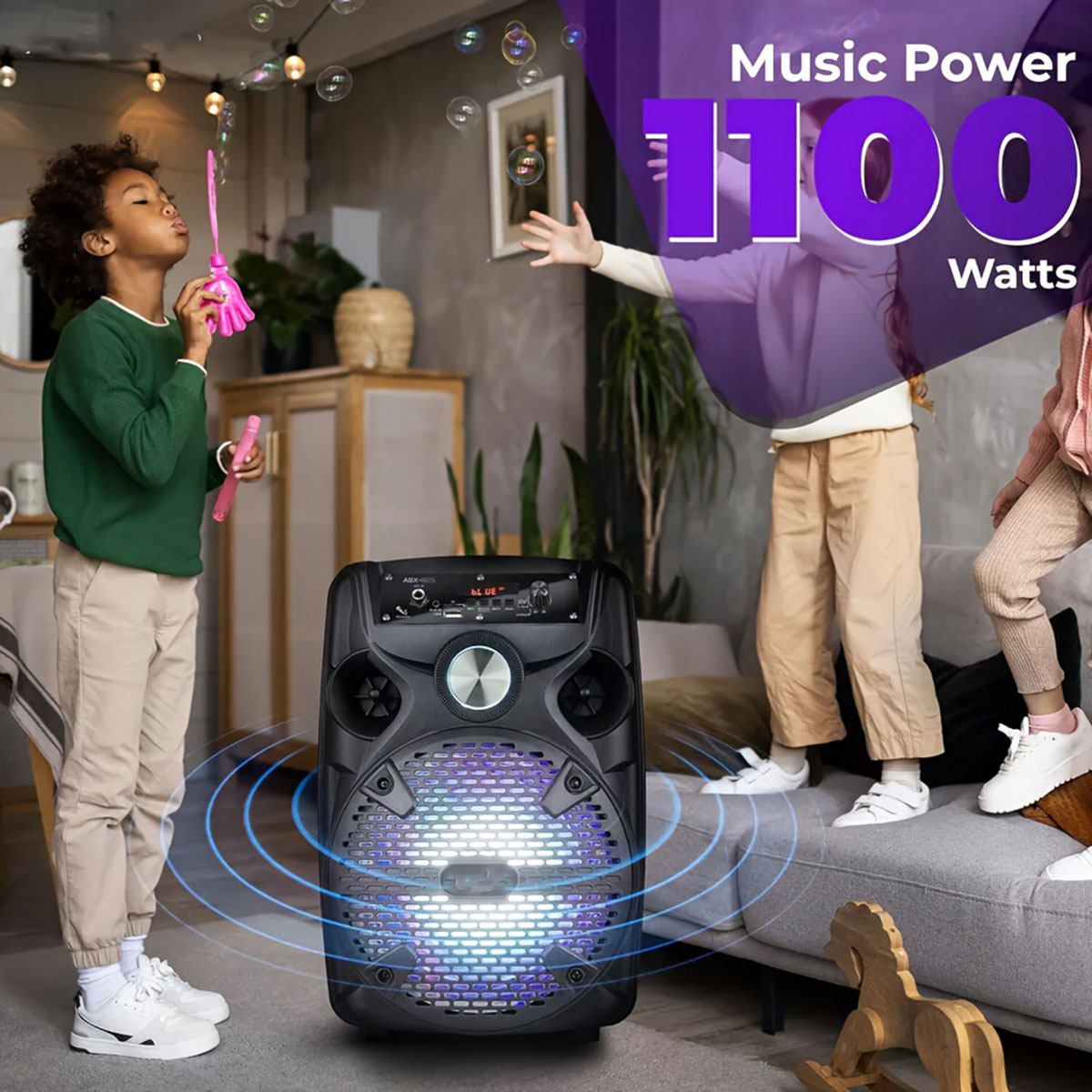 1100W Portable Bluetooth Speaker with Tripod Stand 8" Woofer Party PA ...