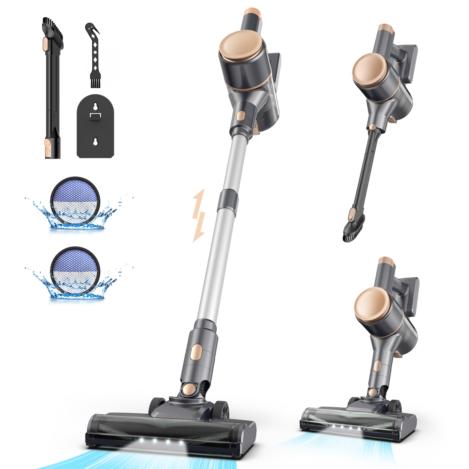 YOMA Cordless Stick Vacuum Cleaner Lightweight Powerful Handheld Vacuum ...