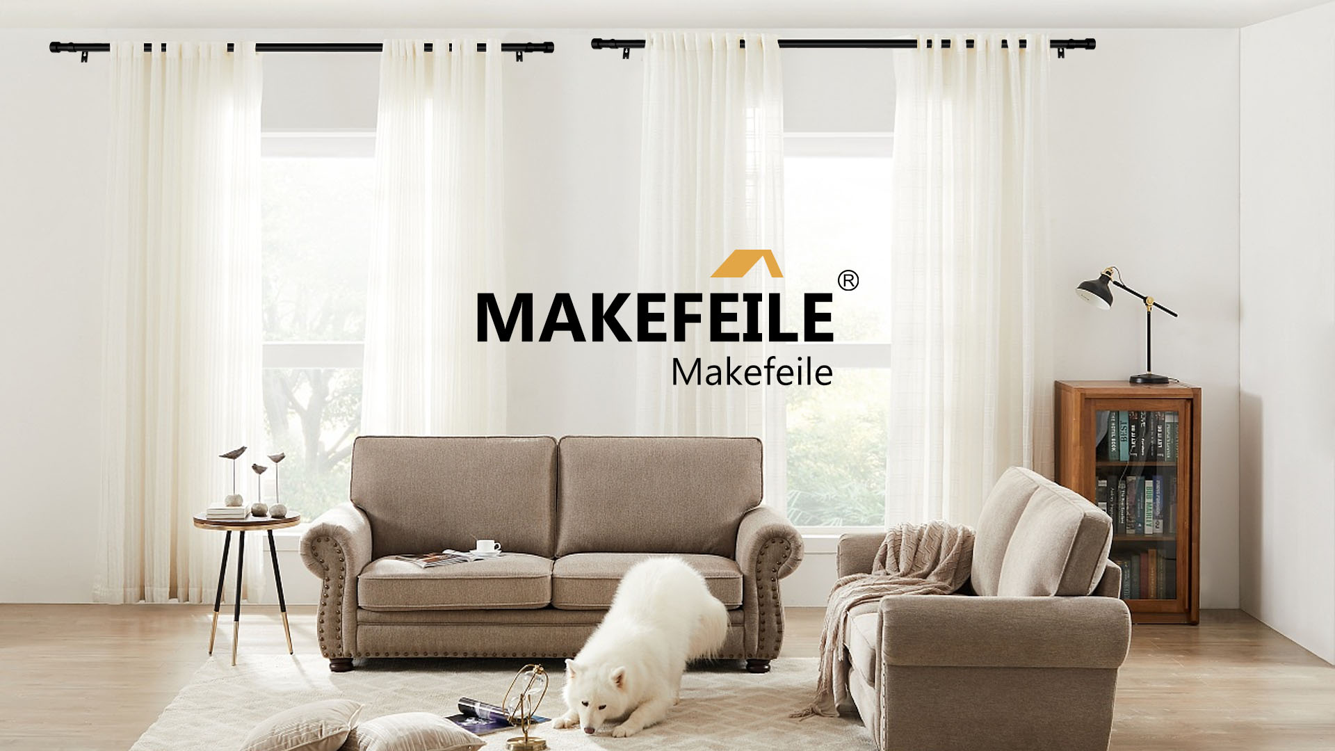 MaKefeile Classic 48-144 Inch Black Curtain Rods Heavy duty Single ...