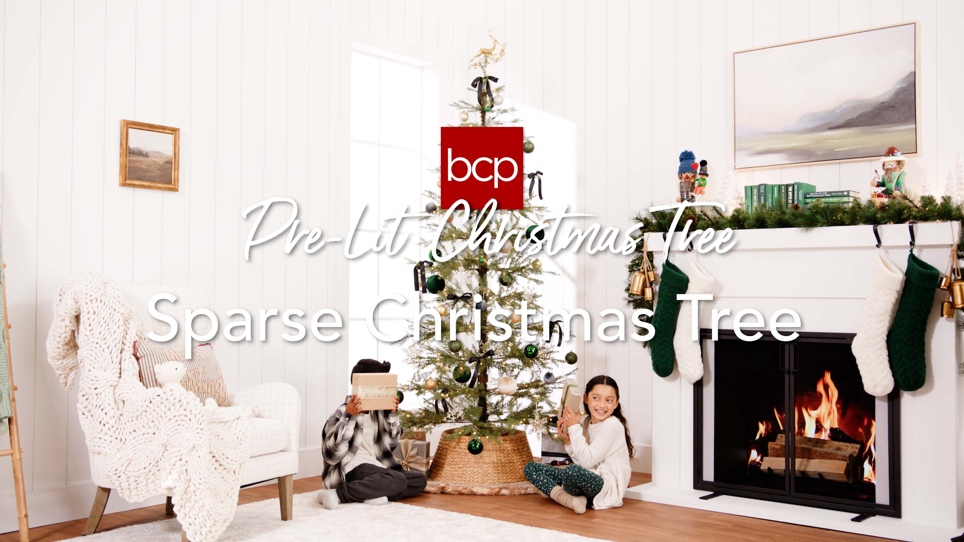 Best Choice 7.5ft Pre-Lit Sparse Christmas Tree with Electric 300 LED ...