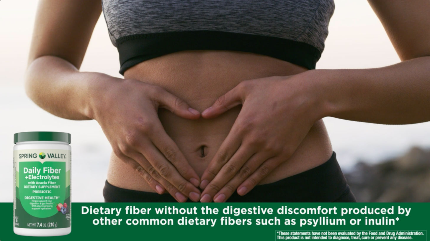 Spring Valley Daily Fiber Prebiotic with Electrolytes, Digestive Gut ...