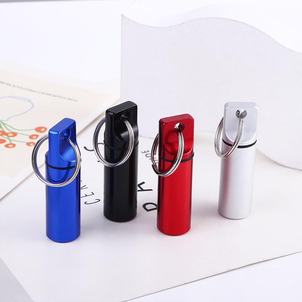 2026 model Portable Pill Box Keychain (4 Pack), Aluminium Alloy Mini ...