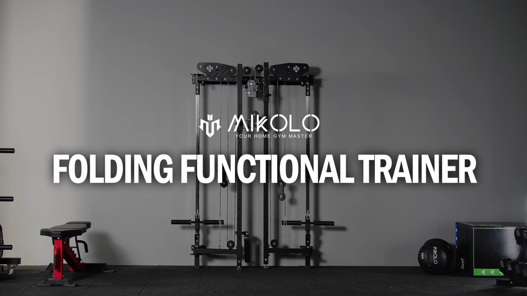 Mikolo Foldable Squat Rack, Wall Mounted Power Rack with Cable ...