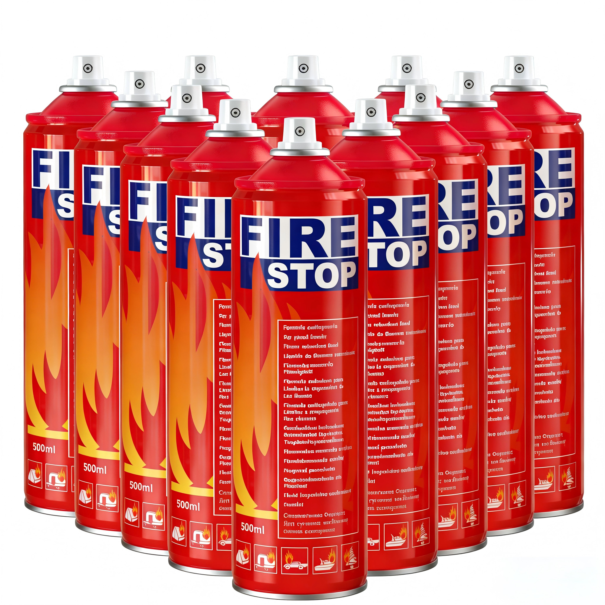 Ougist Fire Extinguisher 2-Pack, Class A B C K Aerosol Spray, 8-in-1 ...