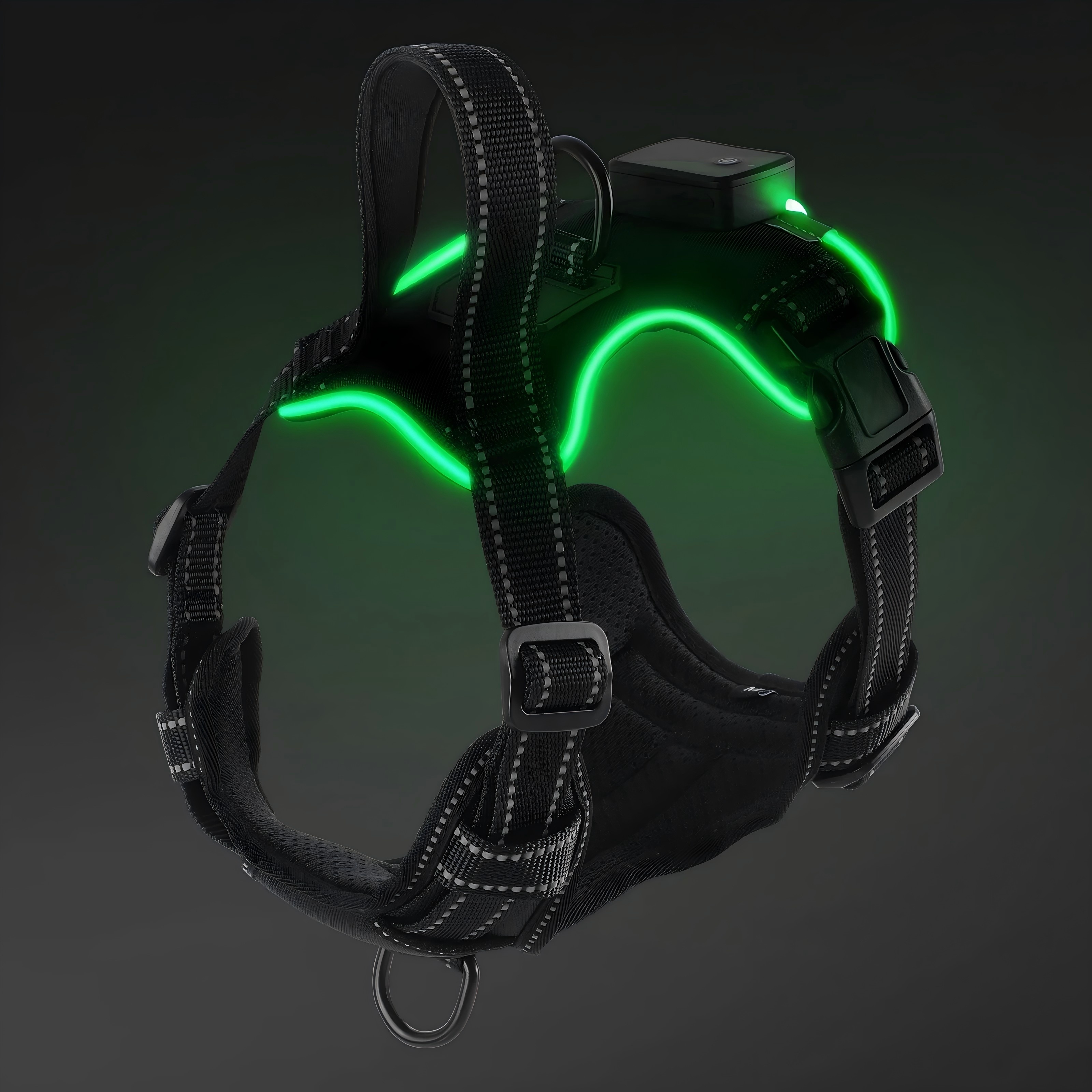 MASBRILL Light Up Dog Harness - No Pull Led Dog Harness Rechargeable ...