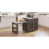CBJCBJ Kitchen Island with Storage | Expandable Retractable on Wheels ...