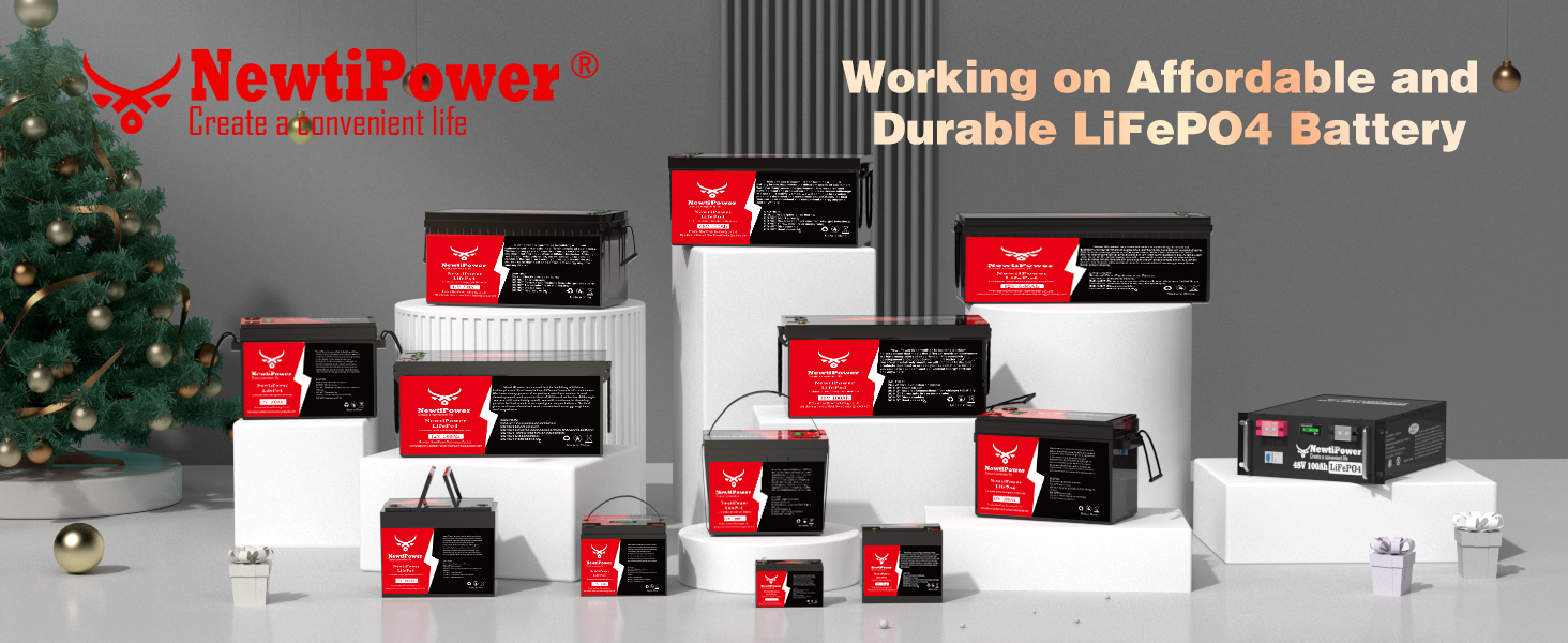 NewtiPower 12V 300Ah Smaller LiFePO4 Lithium Battery,200A BMS,10000 ...
