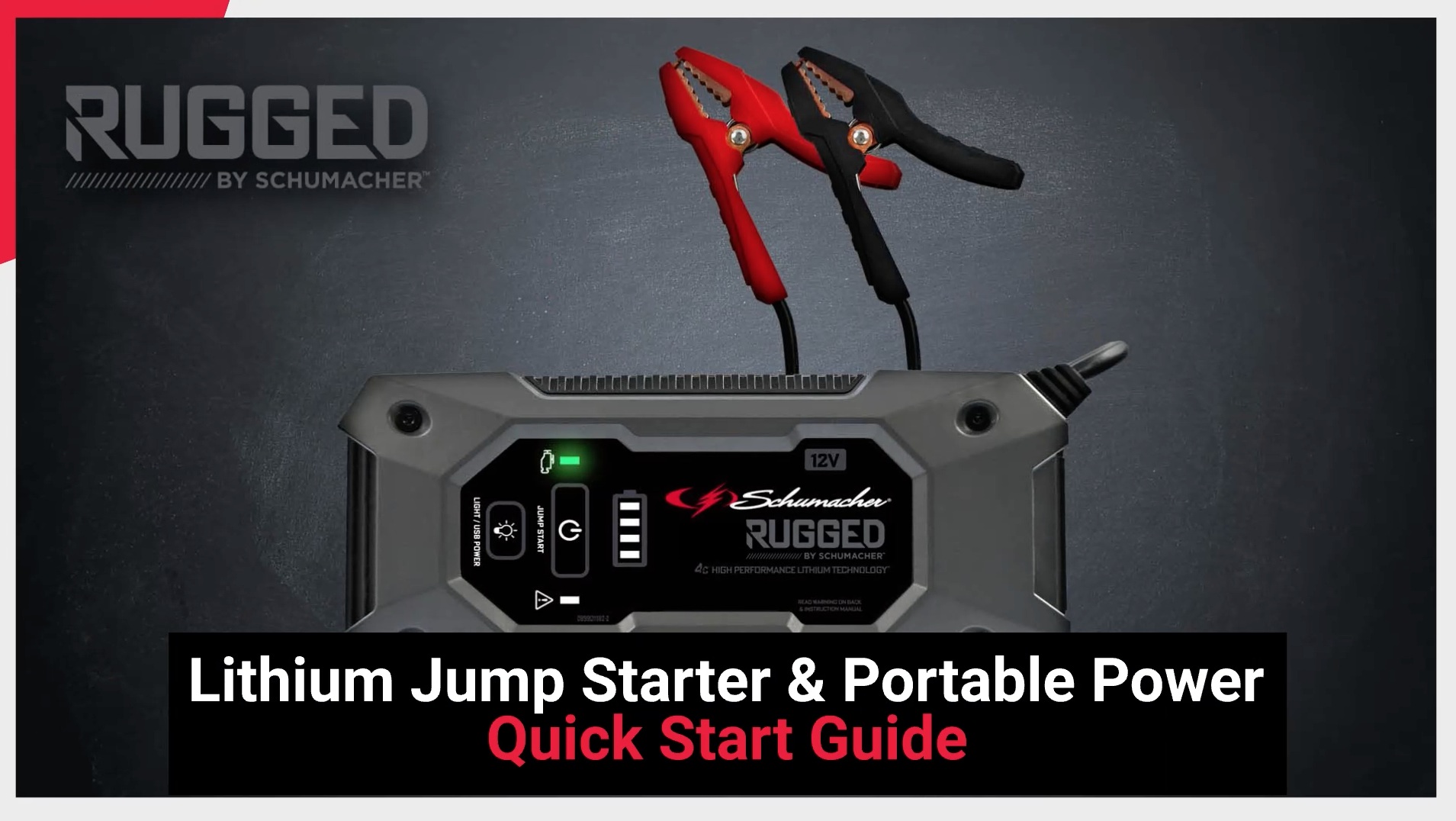 Schumacher 1500A Rugged Lithium Jump Starter, Battery Booster, Engine ...