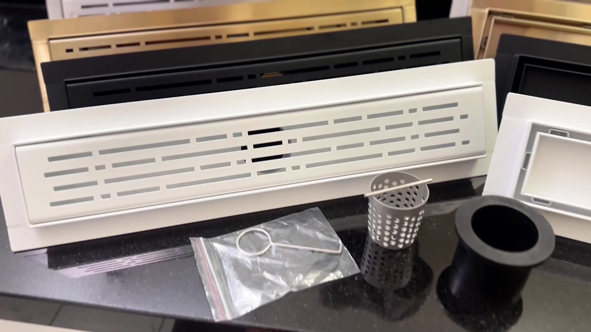 SereneDrains 304 Side Outlet Linear Offset Shower Drain Brushed Nickel ...