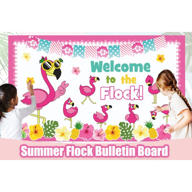 Classroom Bulletin Board Decor Summer Flamingo Bulletin Board Set ...