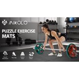 Mikolo Puzzle Exercise Mats, 0.56" Thick 48 Sqft 12pcs Rubber Top High ...