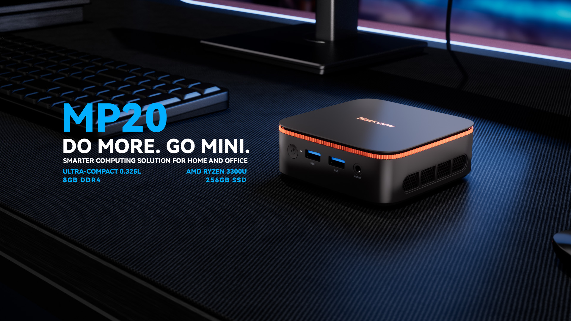 Blackview Mini PC 8GB DDR4 RAM 256GB M.2 SSD, AMD Ryzen 3300U(Up to 3.5 ...