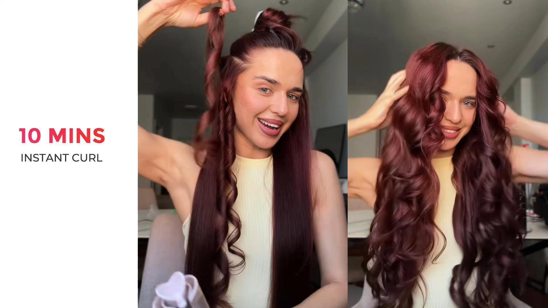 TYMO Hair Curling Iron, Automatic Rotating Curler for Beach Waves, 1 ...