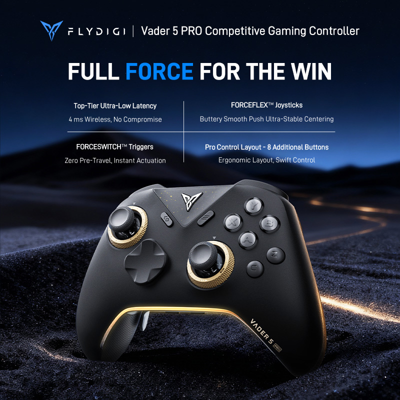FLYDIGI Vader 5 Pro PC Controller, FORCEFLEX Joysticks, 3ms Ultra-Low ...