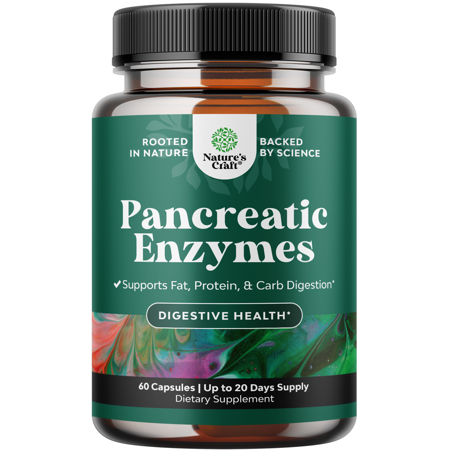 Natures Craft Pancreatin Digestive Enzymes for Support of Fats Carbs ...