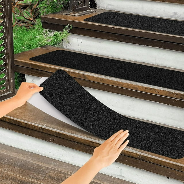 "Kaskawise Non-Slip Stair Treads, 6""x24"" (10-Pack), Black 80 Grit ...