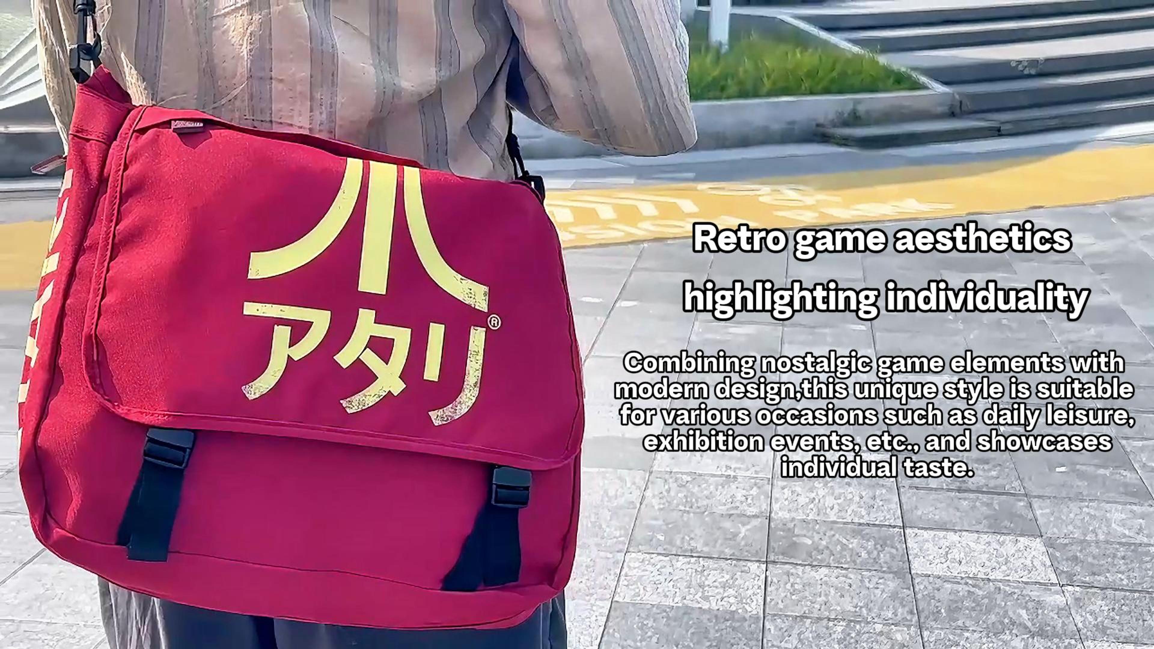 Atari Meroncourt Vintage Messenger Bag with Japanese Logo – Large ...