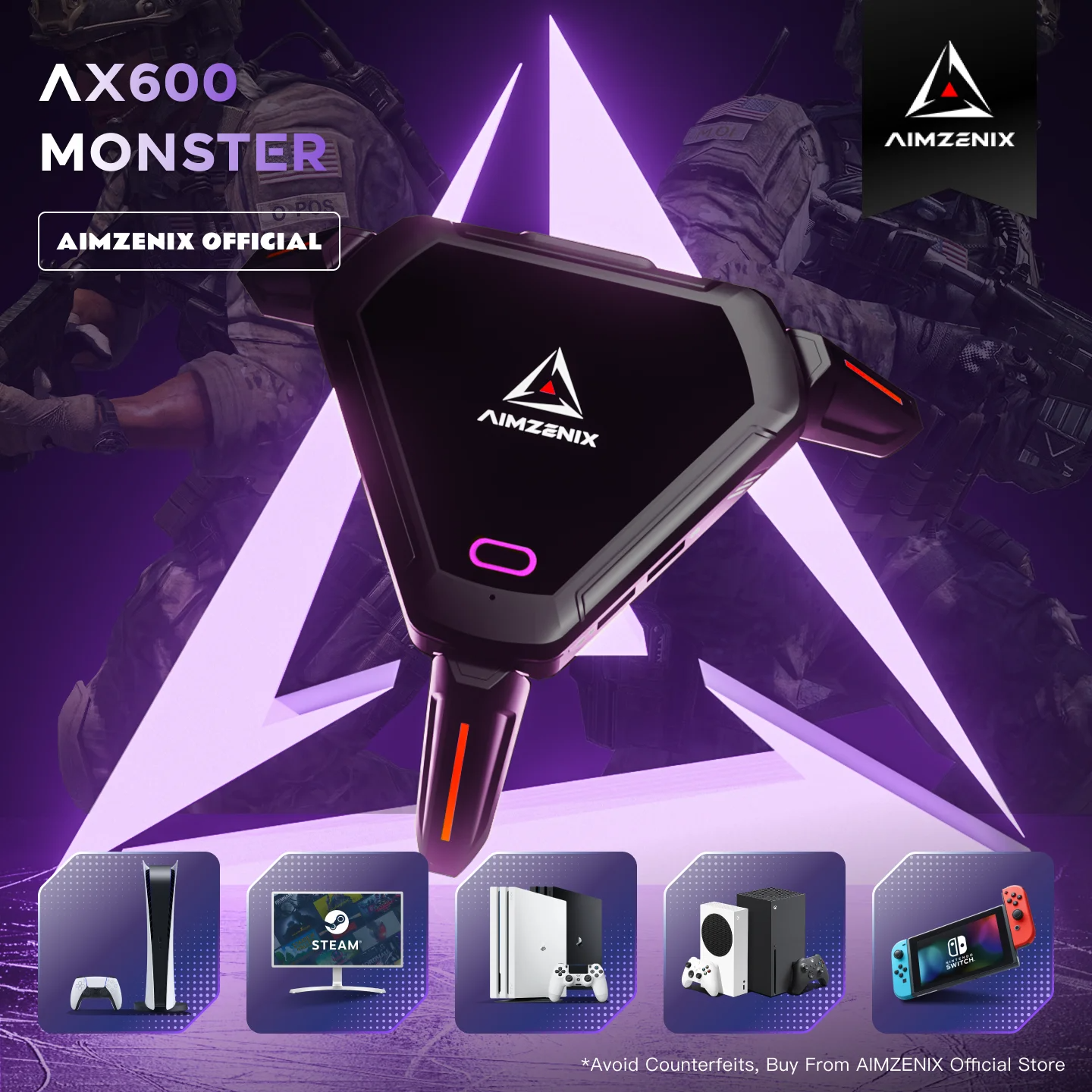 Monster Video Game Accessories Adapter for PlayStation 5, PS4, Xbox One ...