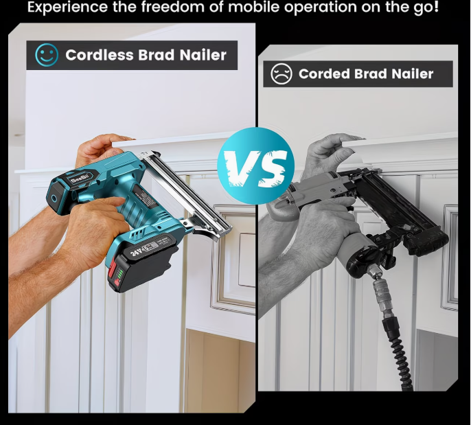 Seesii Cordless Brad Nailer Electric Staple Gun 18 Gauge , 2×21V ...