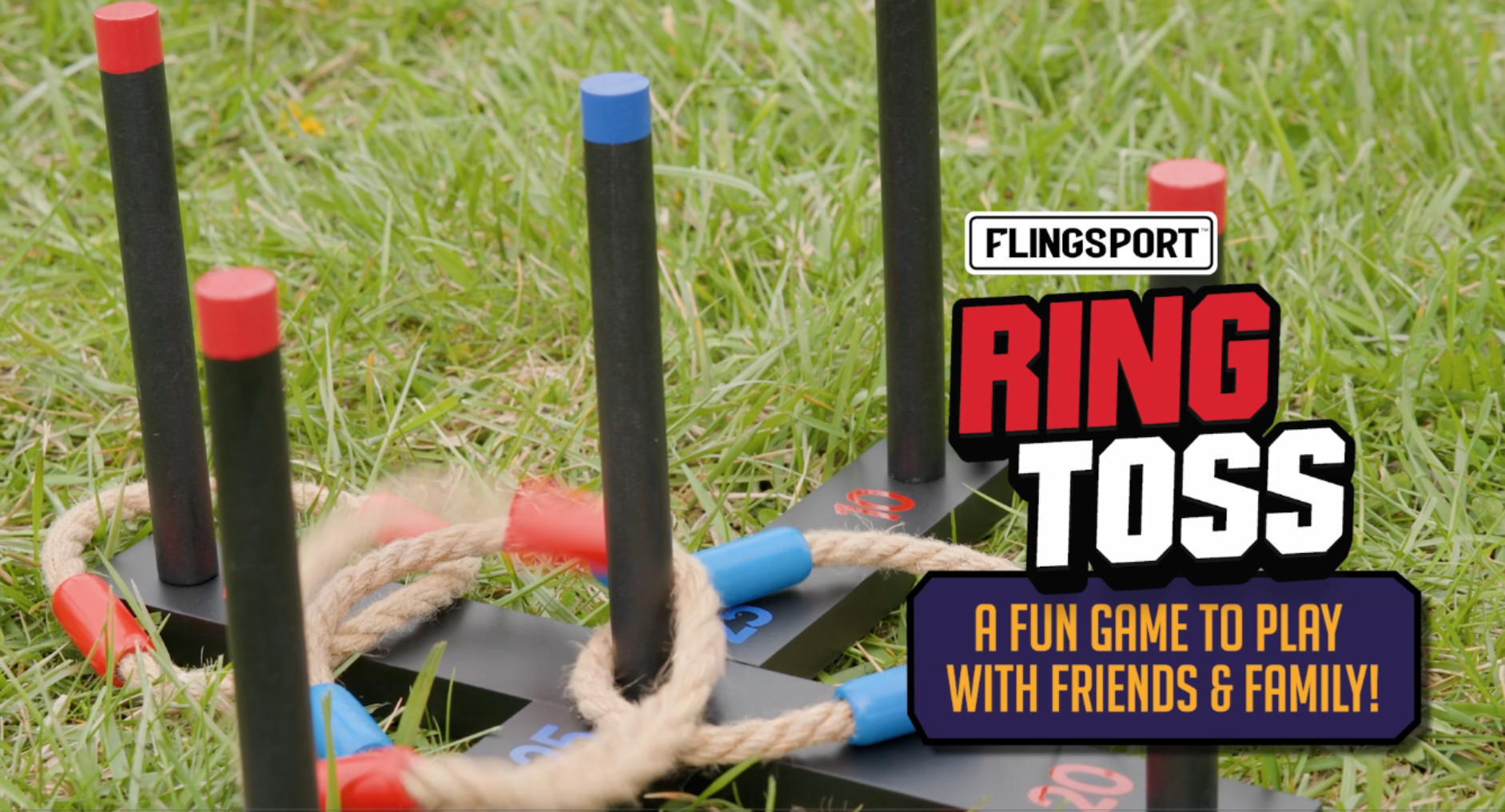 FLINGSPORT, Outdoor Yard Game, Wood Ring Toss, for Adults and Kids ...