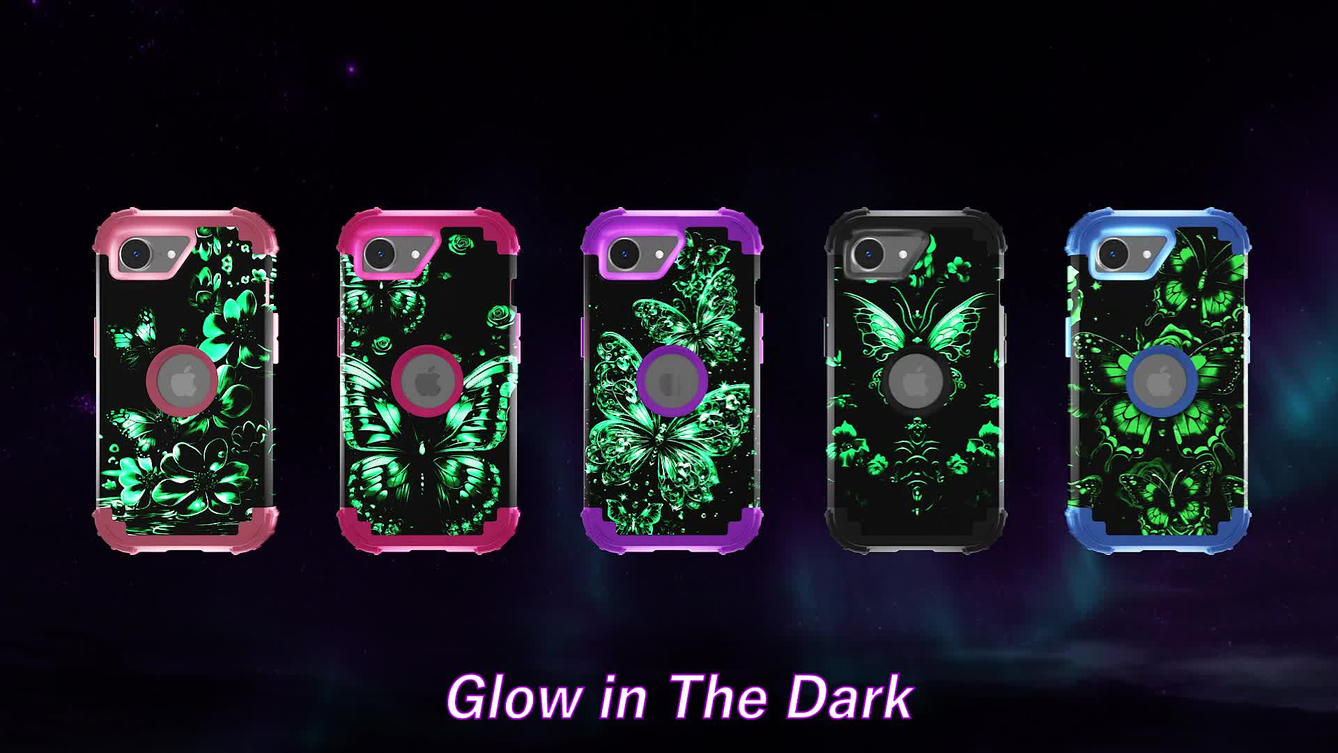 Casetego iPhone 16E 5G Case, Glow in The Dark Blue Butterfly, Heavy ...