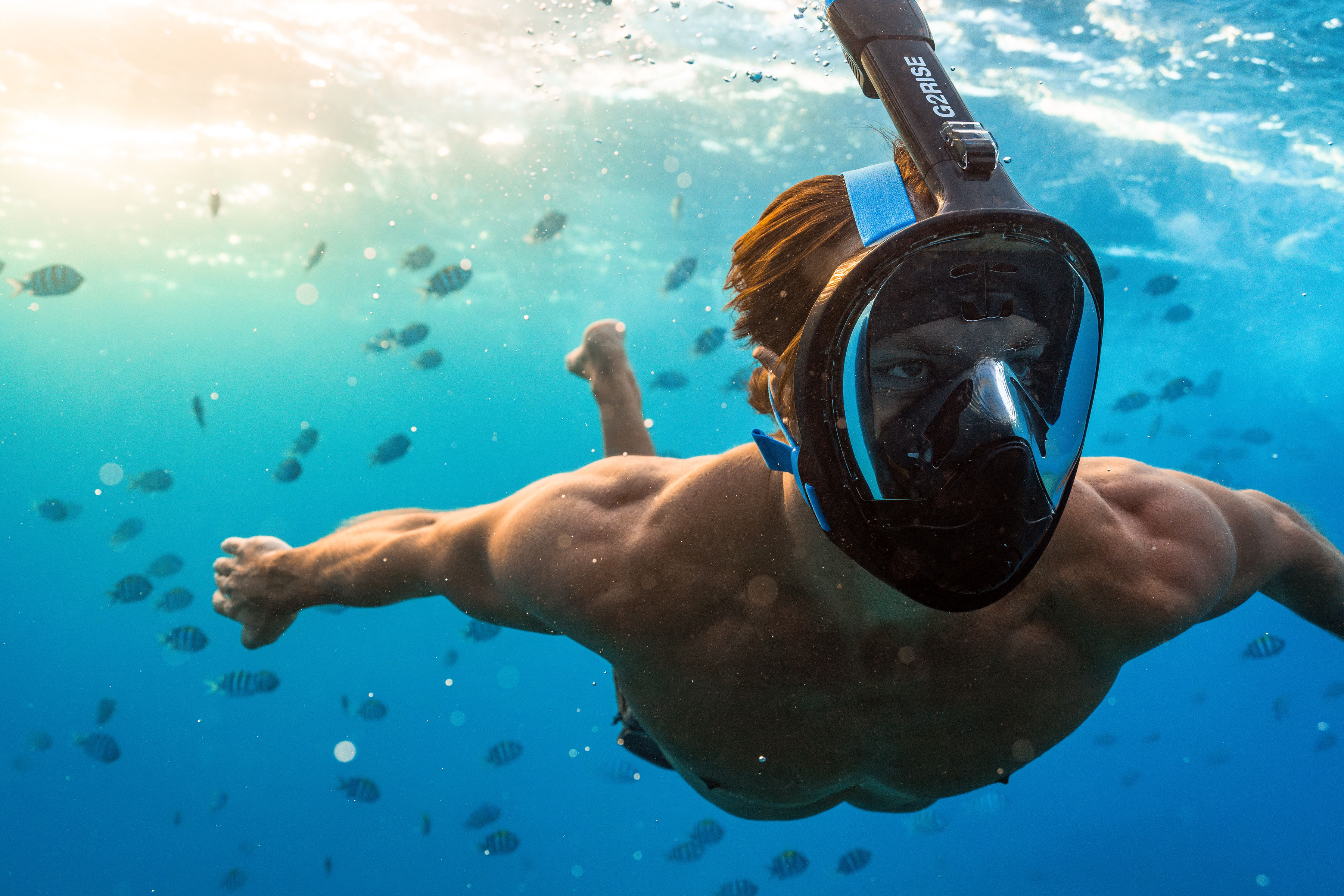 G2RISE Full Face Snorkel Mask Adults Snorkeling Set Gear with ...