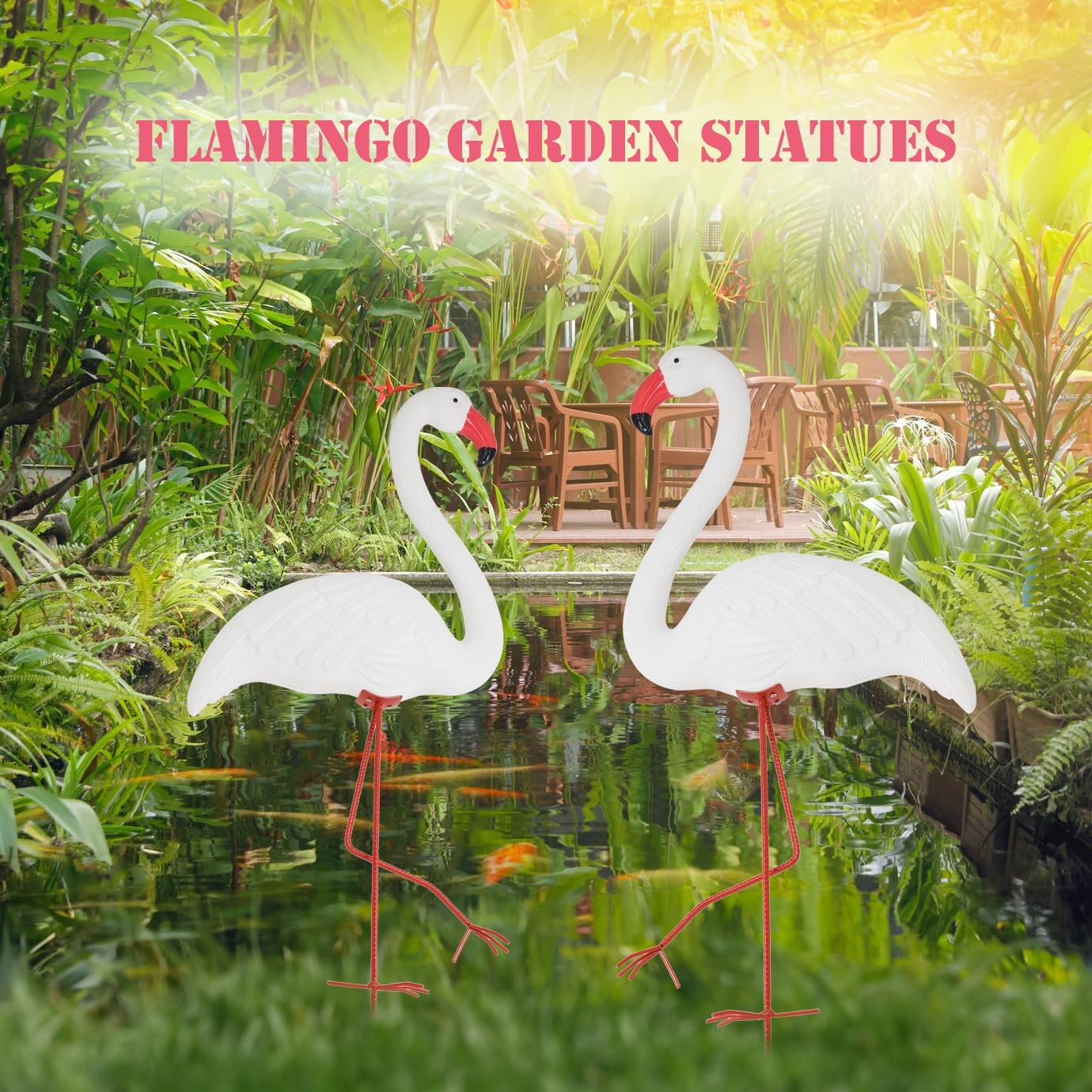 Pink Flamingo Yard Decorations Pack of 2 Flamingo Decor Ornaments for ...