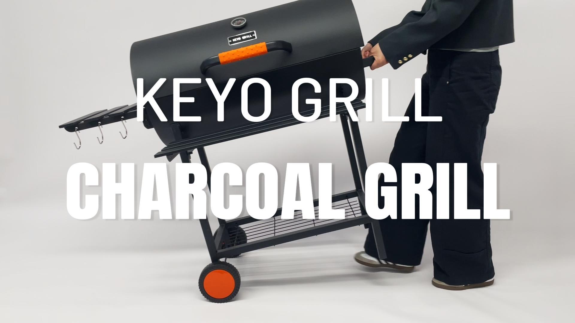 KEYO GRILL 537 SQ in Charcoal Grill with Adjustable Height Charcoal Pan ...