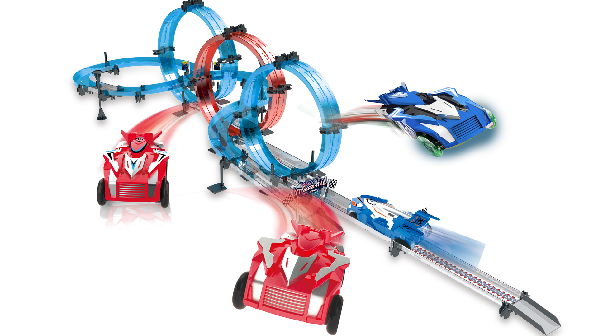 UFULMN Toy Car Race Track Set with 4 High-Speed Slot Race Cars 360 ...