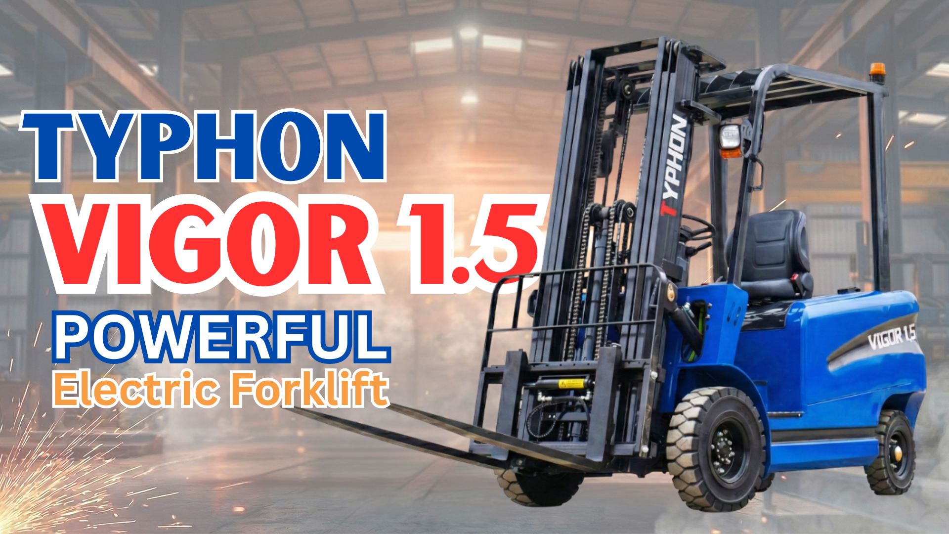 New 2025 TYPHON Vigor 1.5 Blue Electric Forklift 1.5 Ton Lifter Lift ...