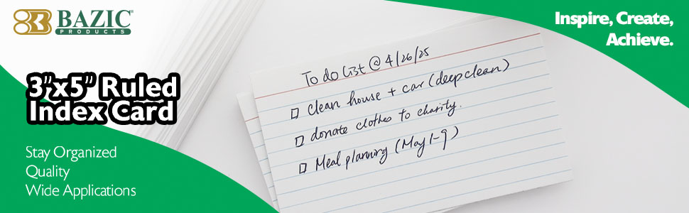 "BAZIC 3"" X 5"" Assorted Colored Index Cards, Ruled Lined, 400 Count ...