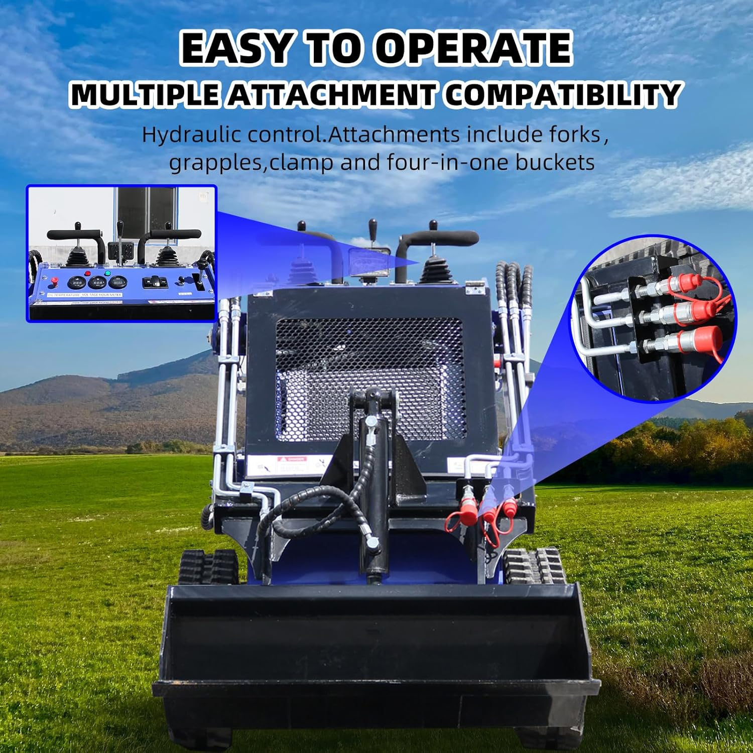 MachPro 22HP Mini Skid Steer Loader EPA Gas Engine, Dual-cylinder ...