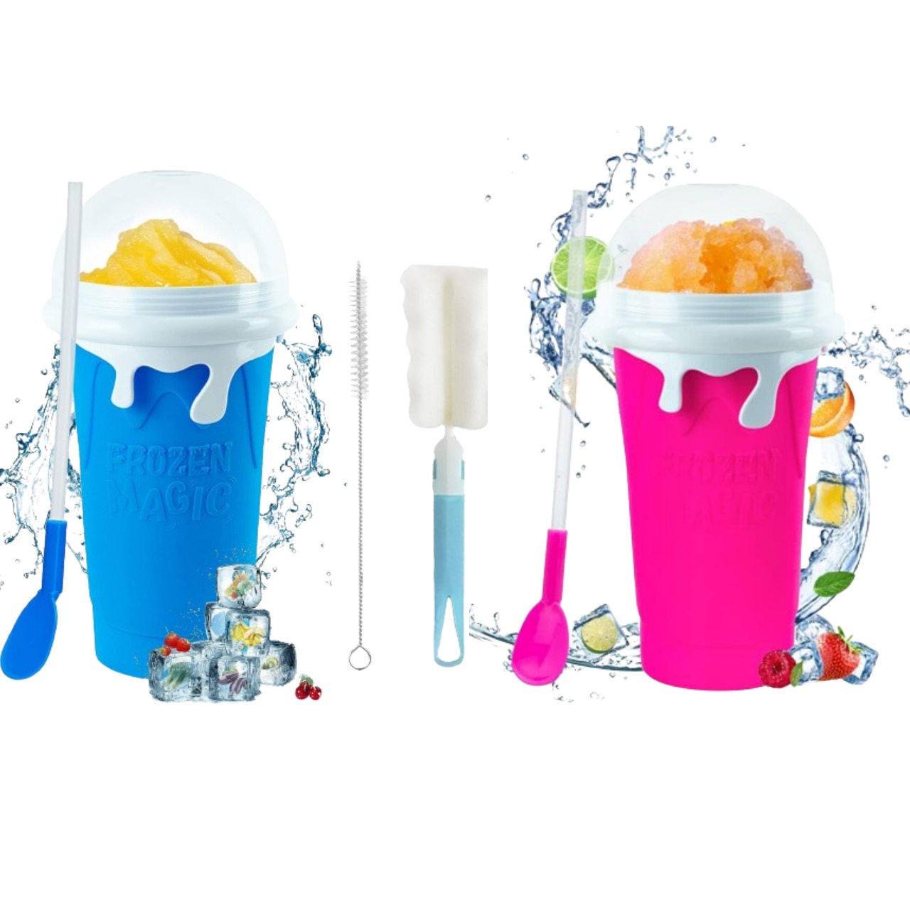 Ragnify, Slushy Cup Slushie Maker Ice Cup Silica Cup, Blue & Green ...