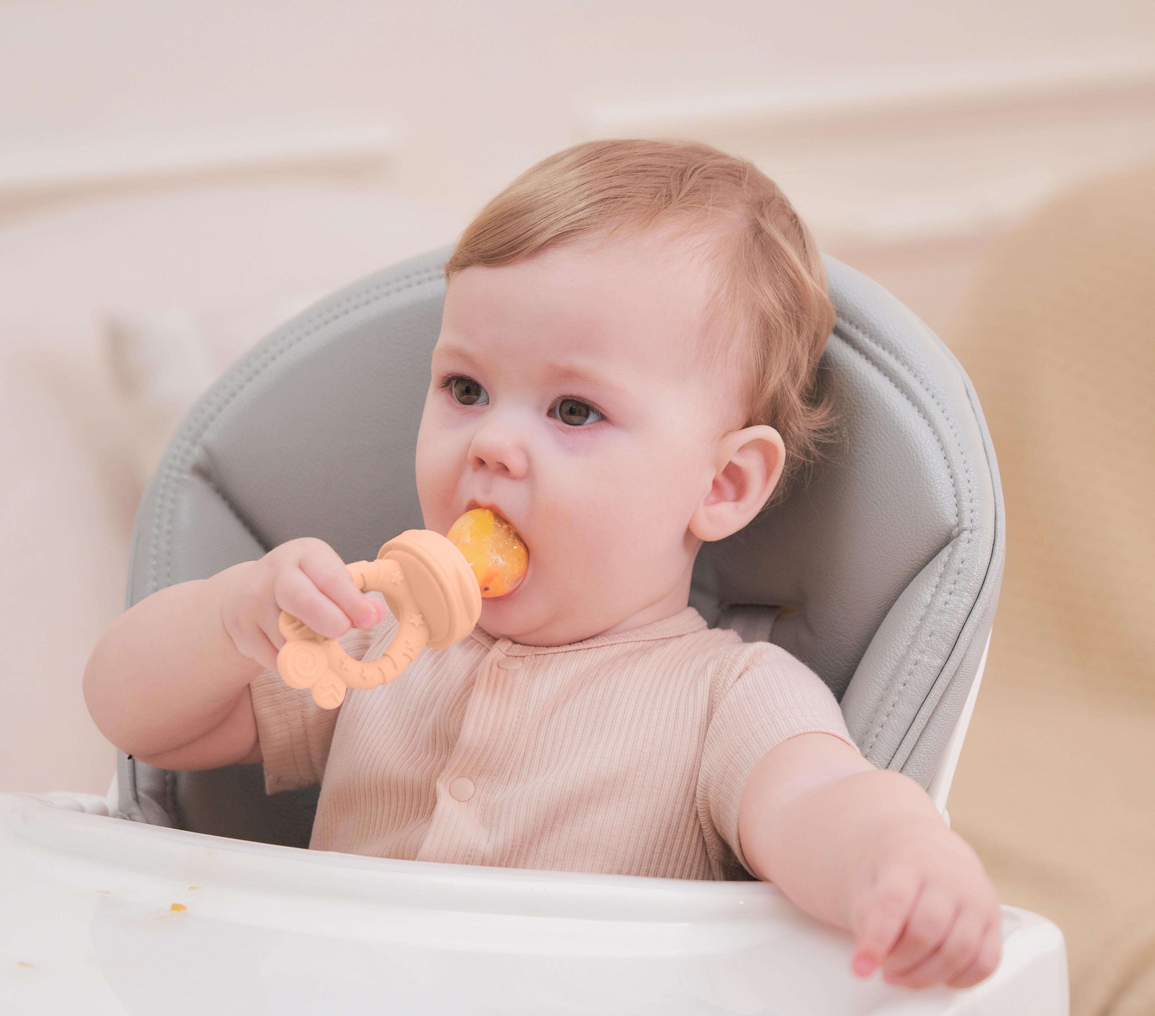 Minie Joo 7-in-1 Baby Food Feeder & Teether, Silicone Teether, Pacifier ...
