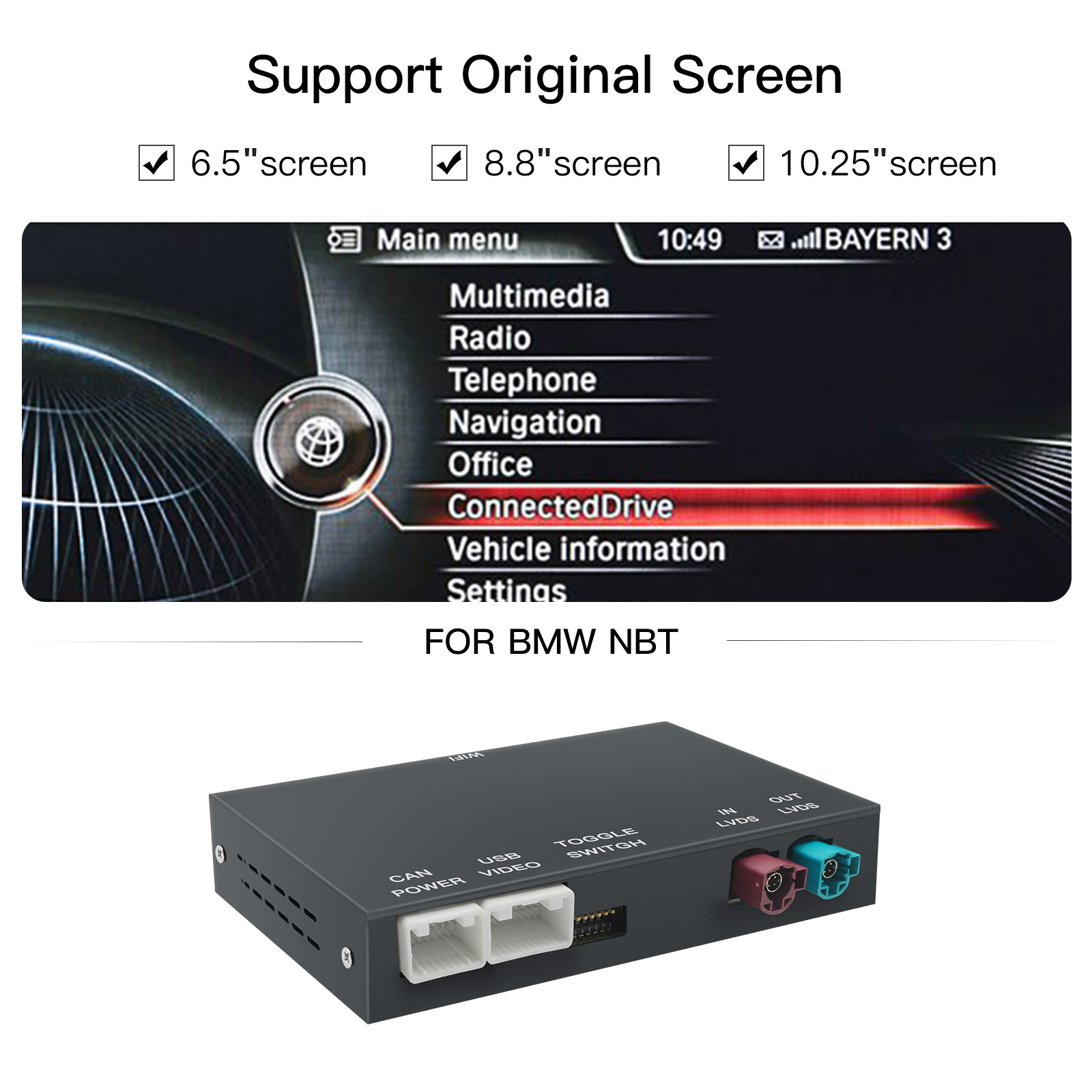 AUTOABC Wireless CarPlay & Android Auto Decoder for BMW CIC (1-7 Series ...