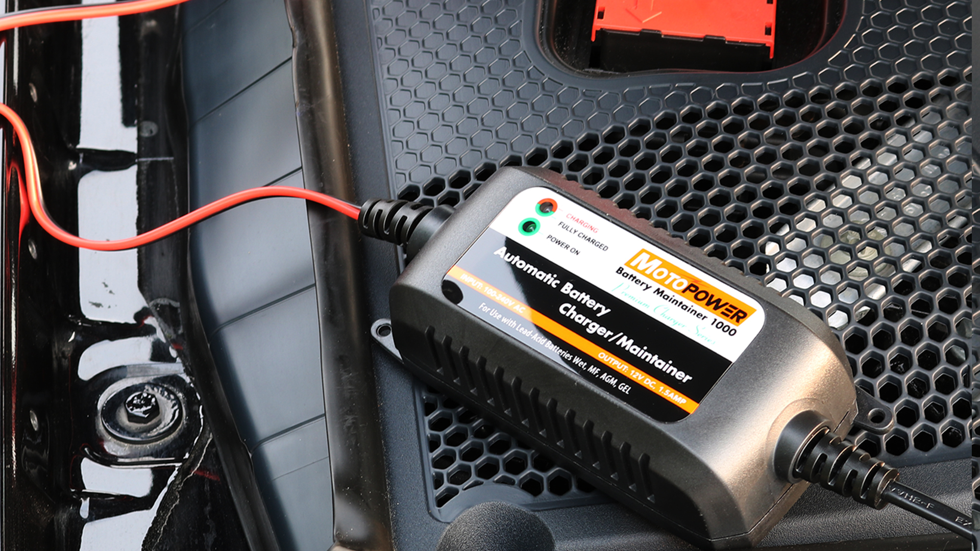 MOTOPOWER 12V 1.5Amp Smart AGM Quick Connect Fully Automatic Battery Charger for Cars ...