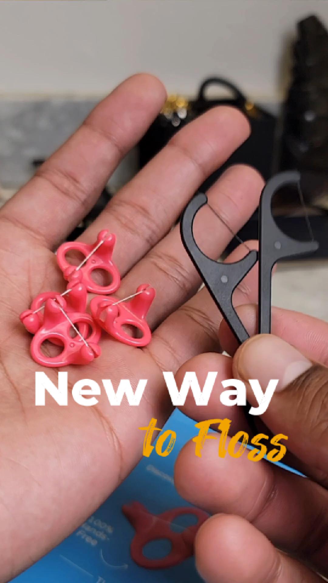 Gfloss Hands-Free Dental Floss Pack of 120 in 3 Travel Cases for Deep ...