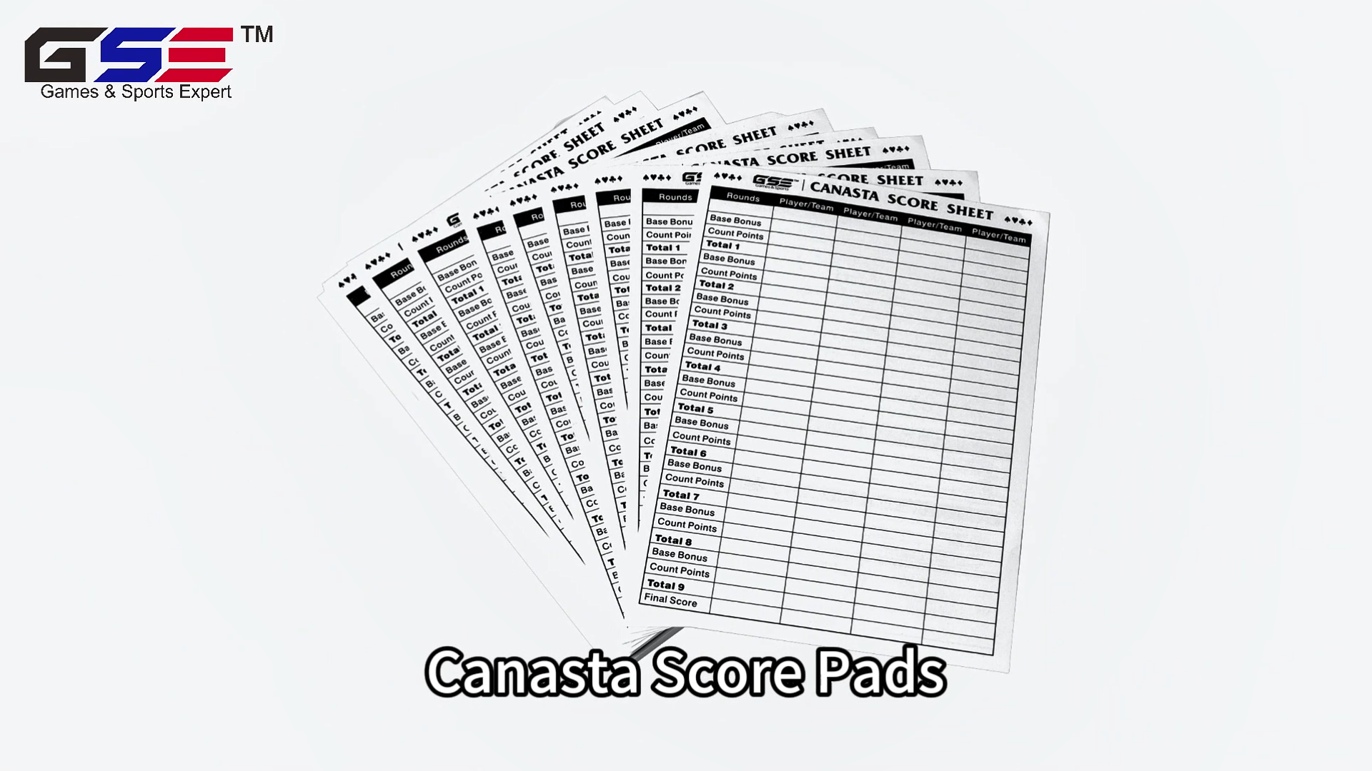 GSE Games & Sports Expert 100-Pack 7" x 5" Canasta Score Pads. Canasta ...