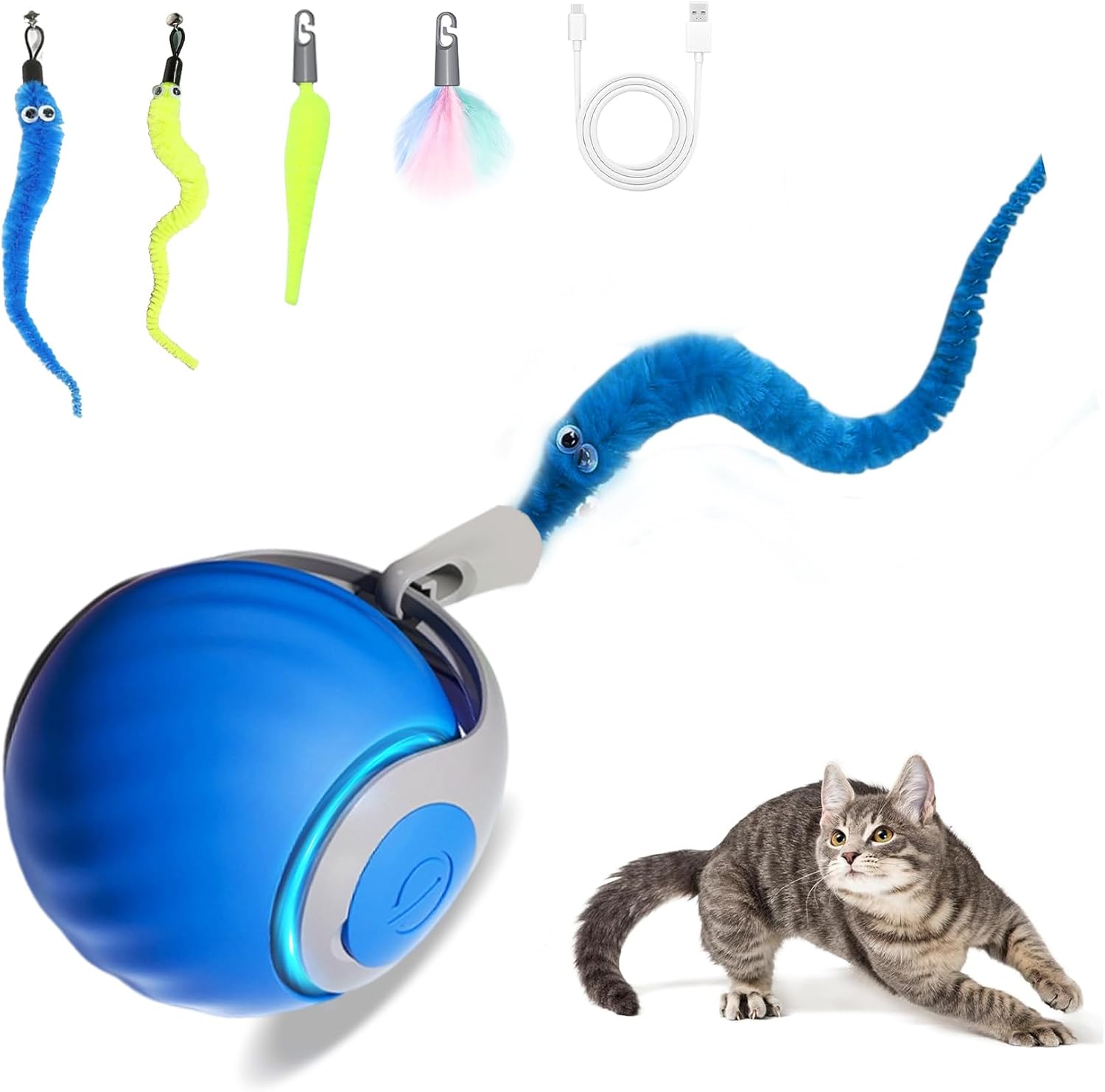 OEIKPFN Cat Toys for Indoor Cat Toy Smart Interactive Cat Toy Ball ...