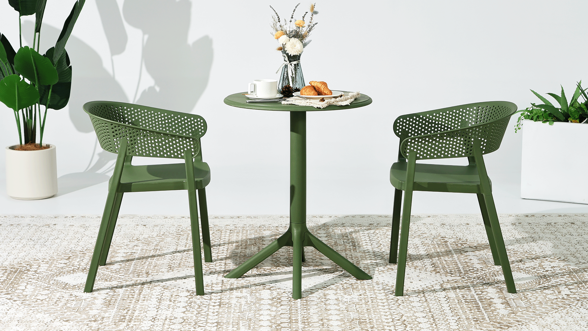 WestinTrends Playa 3-Piece Outdoor Resin Patio Bistro Table Set with ...