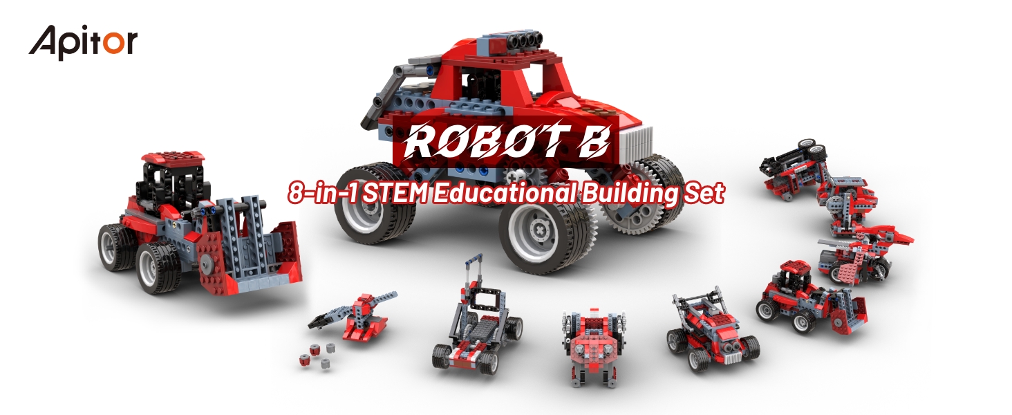 Apitor, Robot B STEM Toys for Kids 8 in 1 Car Building Kit, 240PCS ...
