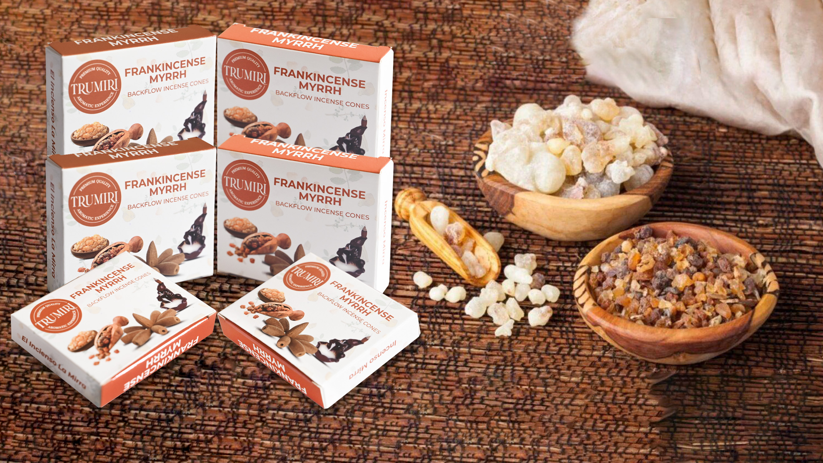 Frankincense Myrrh Backflow Incense Cones - Total 60 Incense Cones ...