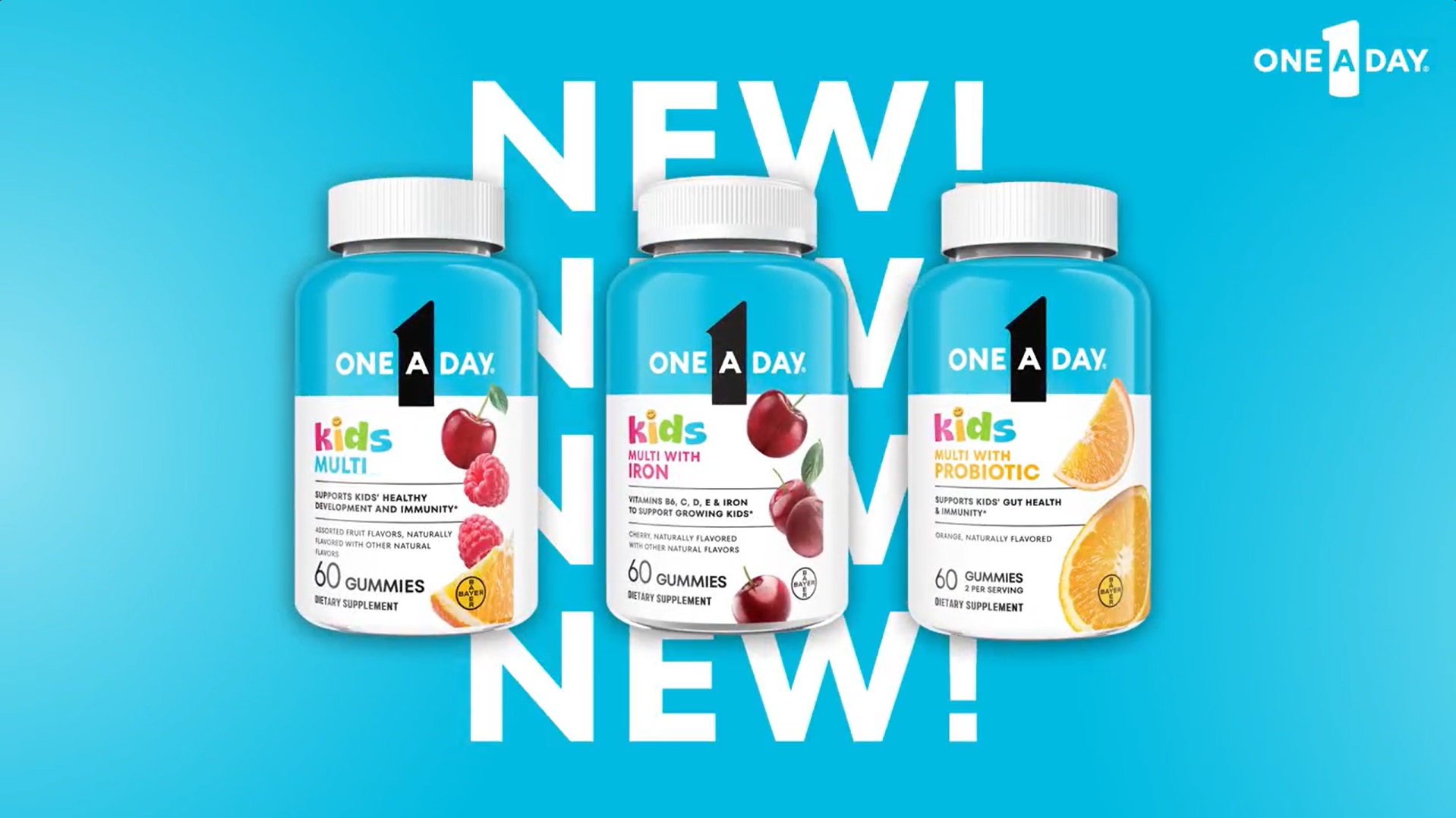 One A Day Kids Multivitamins Gummies with iron, & with Vitamin C, D, E ...