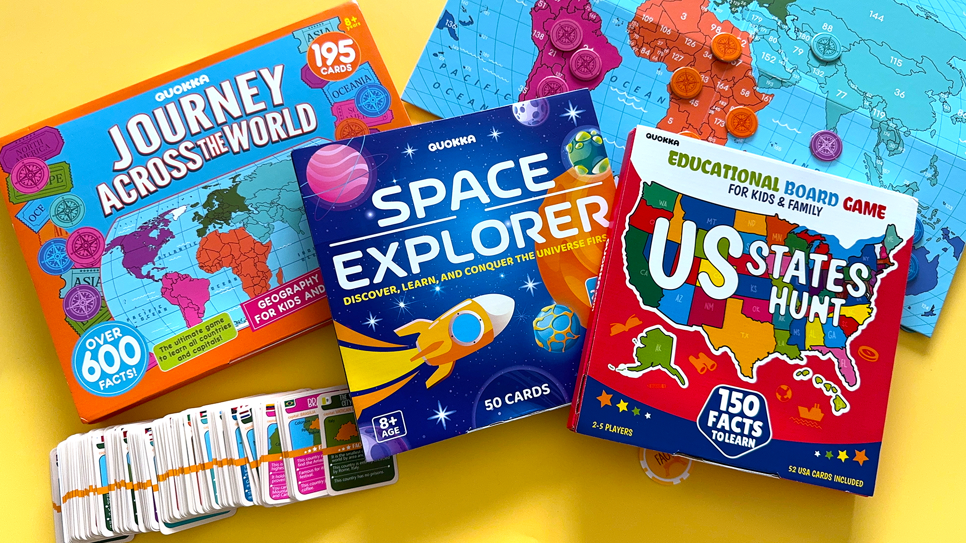 QUOKKA Geography Board Game for Kids 8-12 - World Learning Family Game ...