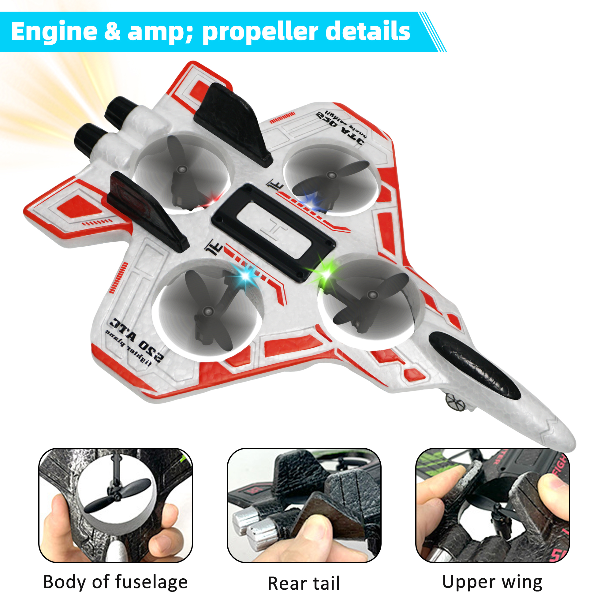 RC Plane 2.4GHZ Radio Control Helicopter 360°Flip Jet Fighter Foam ...