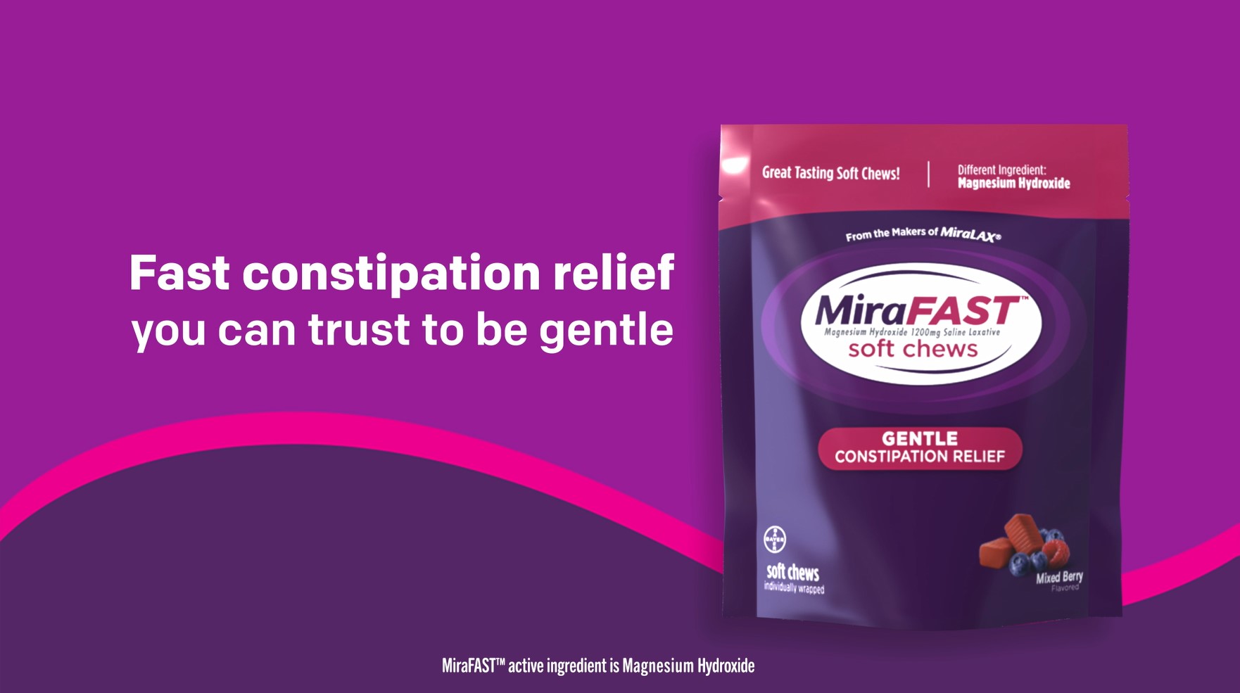 MiraFAST Soft Chews, Gentle Constipation Relief for Kids & Adults, Fast ...